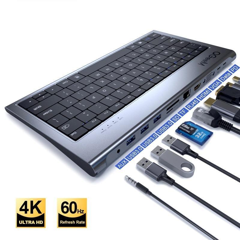 Keyboard and USB-C Hub: for Mac Android Windows Triple Display... – NSE ...